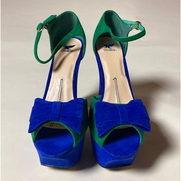 Shiekh | Shoes | Salenib Shiekh Poppy Platform Colorblock Blue Green ...
